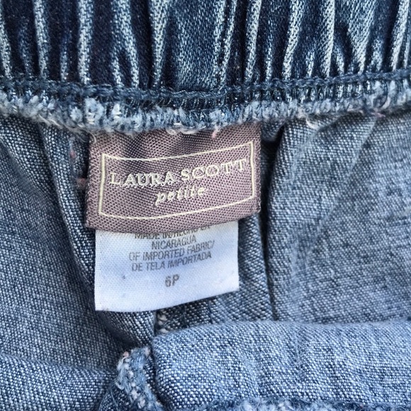 Laura Scott | Jeans | Laura Scott Petite Elastic Waist Back Denim Blue ...